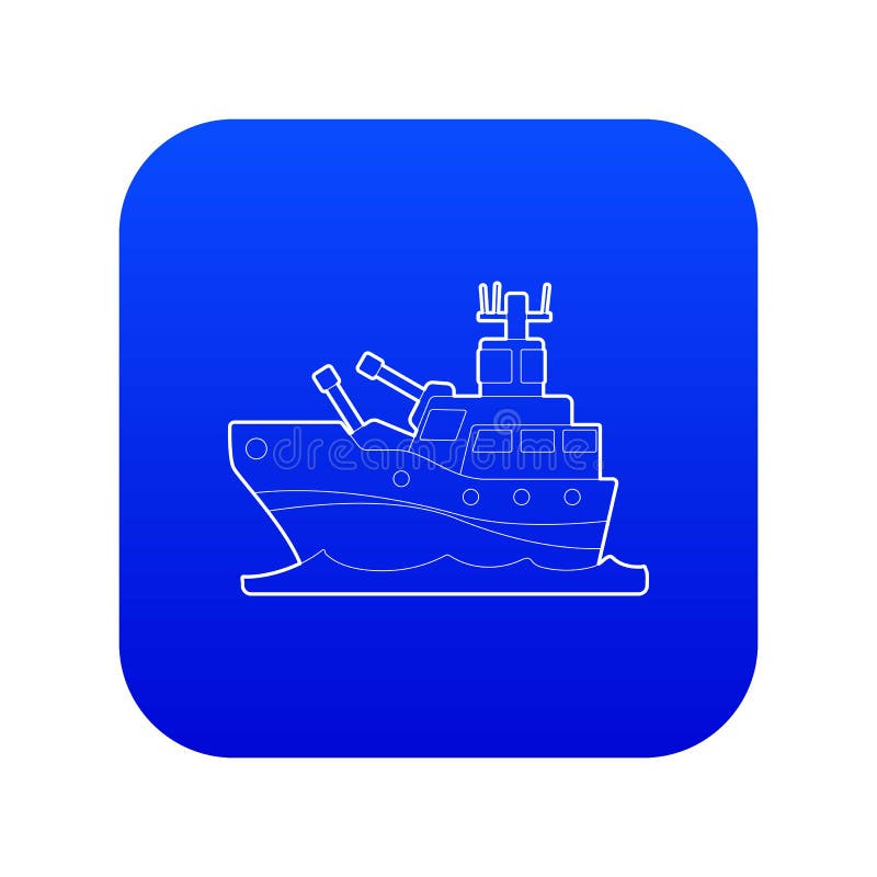 Battleship Icon, Outline Style Stock Illustration - Illustration of ...