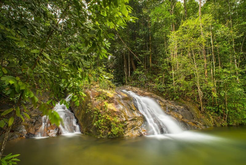 Batu Ampar Waterfall Singkep Island Indonesia Stock Image - Image of ...
