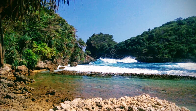 Batu Bengkung Beach, Malang Regency, East Java, 2018 Stock Image ...