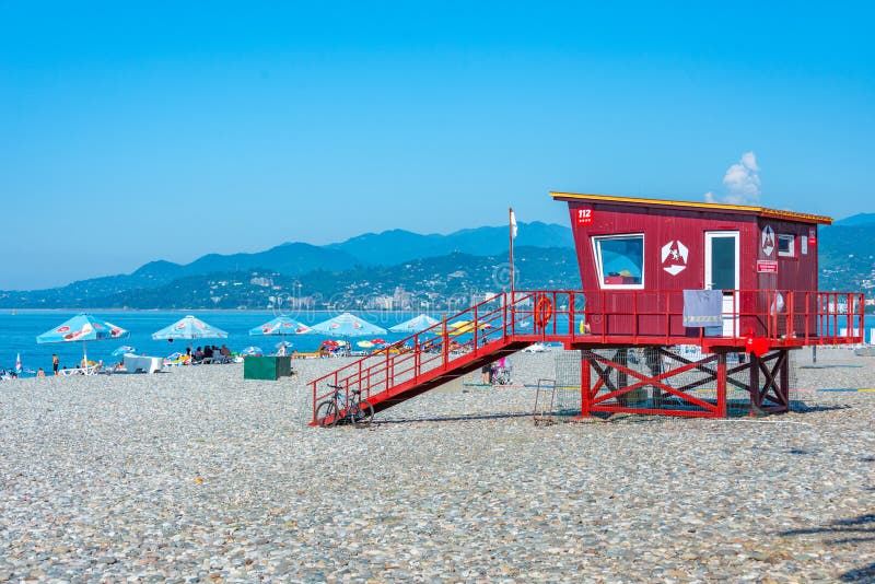 Batumi, Georgia, August 31, 2023: Summer Day on a Beach in Batum ...