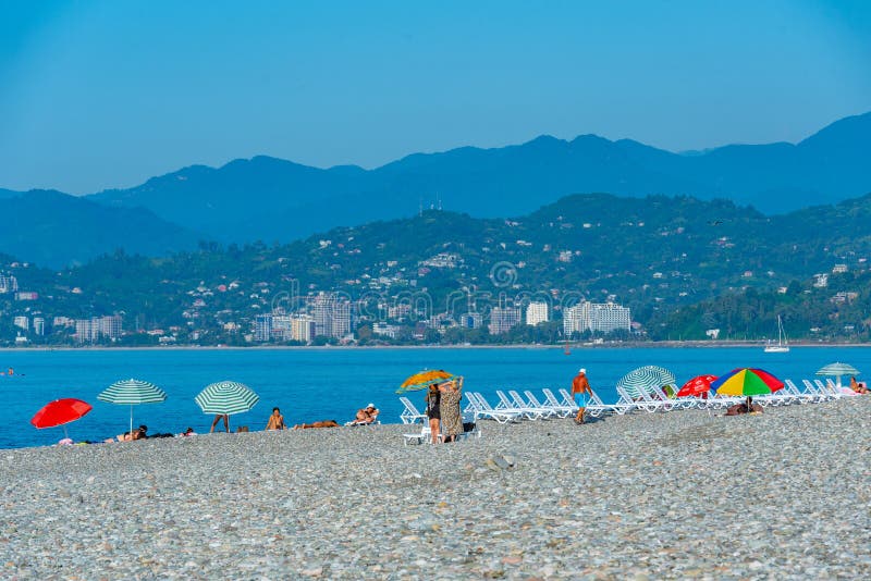 Batumi, Georgia, August 31, 2023: Summer Day on a Beach in Batum ...