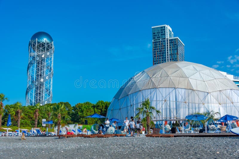 Batumi, Georgia, August 31, 2023: Summer Day on a Beach in Batum ...