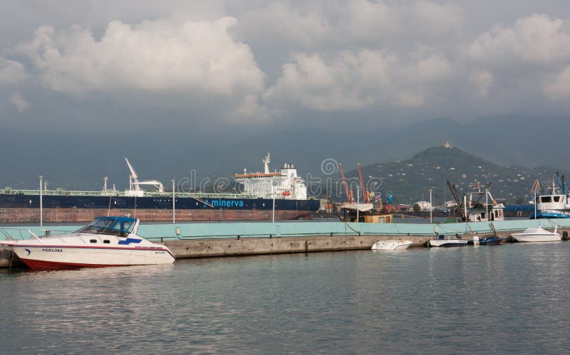 View of Batumi sea port editorial image. Image of creek - 179716185