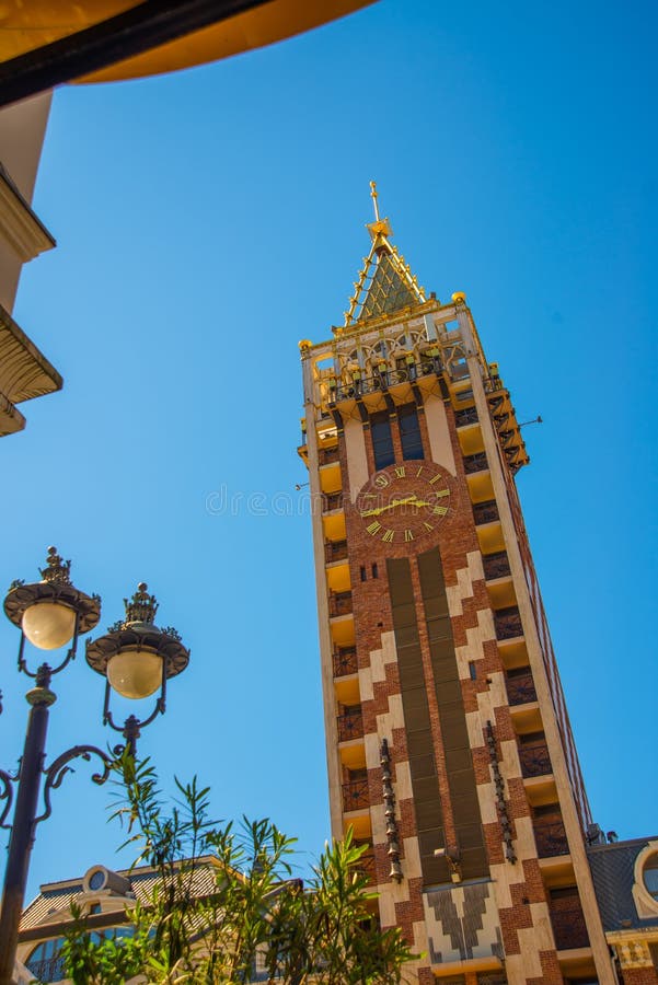 BATUMI, GEORGIA: Clock Tower is Located on Piazza Square in Batumi ...