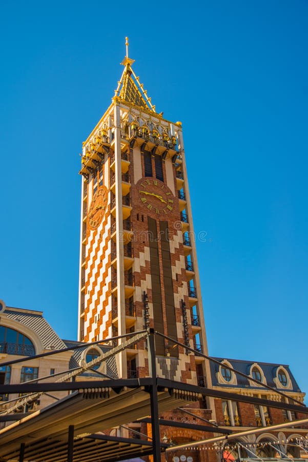 BATUMI, GEORGIA: Clock Tower is Located on Piazza Square in Batumi ...