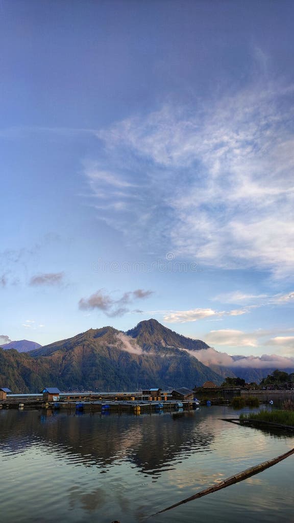 Beautiful Blue Sky of Batur Mountain in Bali Stock Image - Image of ...