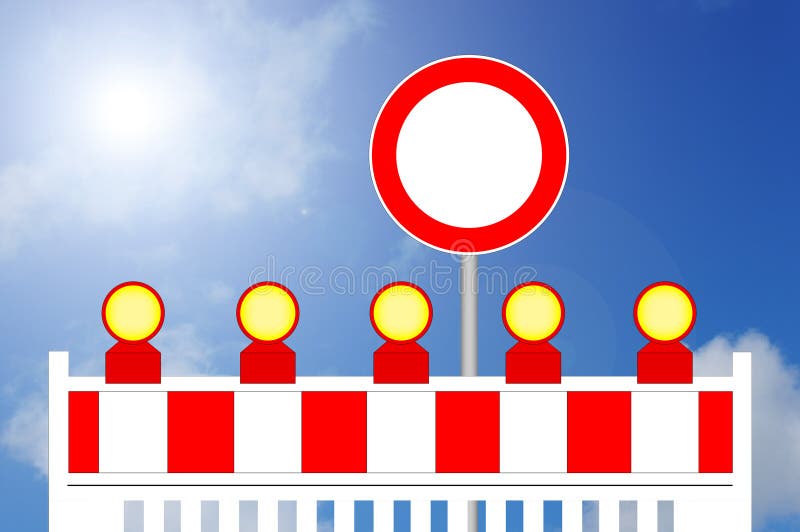 Bau-Bereich Verbotene Weisen-Sperre Mit Zeichen Stock Abbildung ...