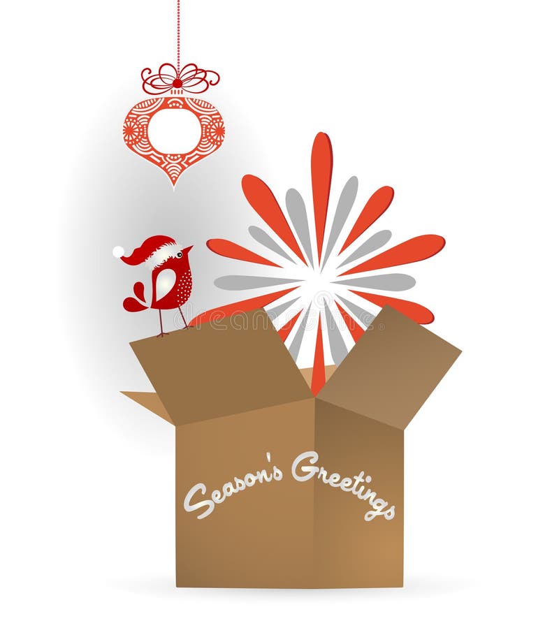 Bauble Bird Open Box and Burst Stock Vector - Illustration of bird ...