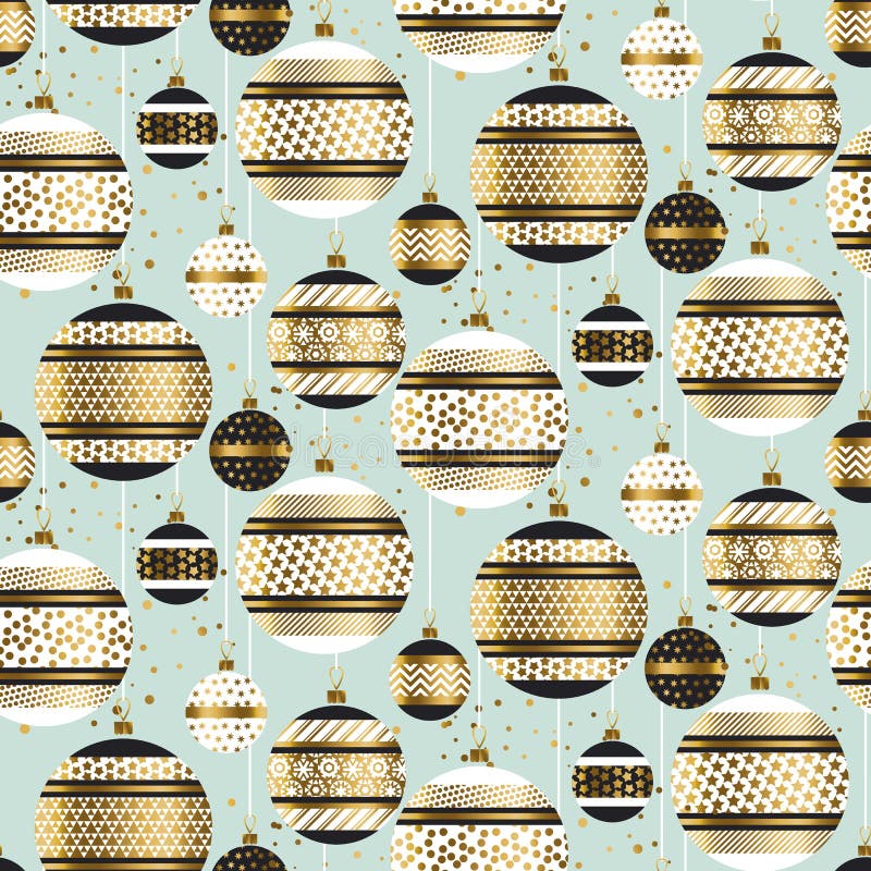 Bauble Decor Vector Seamless Pattern Stock Vector - Illustration of ...