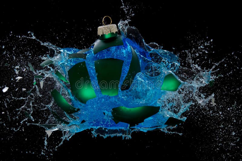 Bauble Exploding, Liquid Splashing Around Stock Photo - Image of party ...