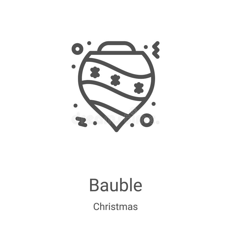 Bauble Icon Vector from Christmas Collection. Thin Line Bauble Outline ...