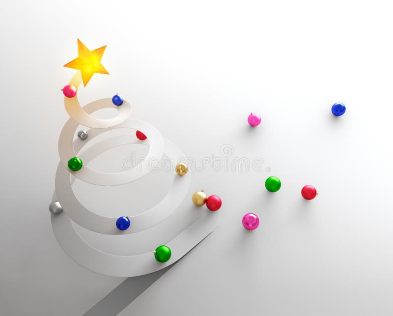 Bauble Sliding Down from a Paper Christmas Tree Stock Illustration ...