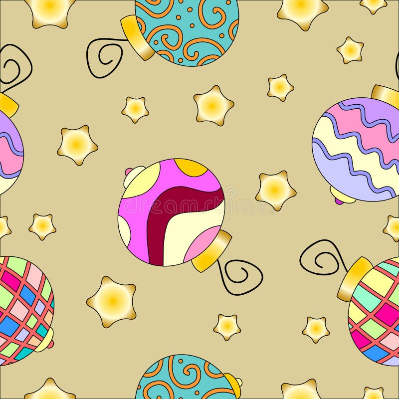 Bauble and star texture stock illustration. Illustration of tiling ...
