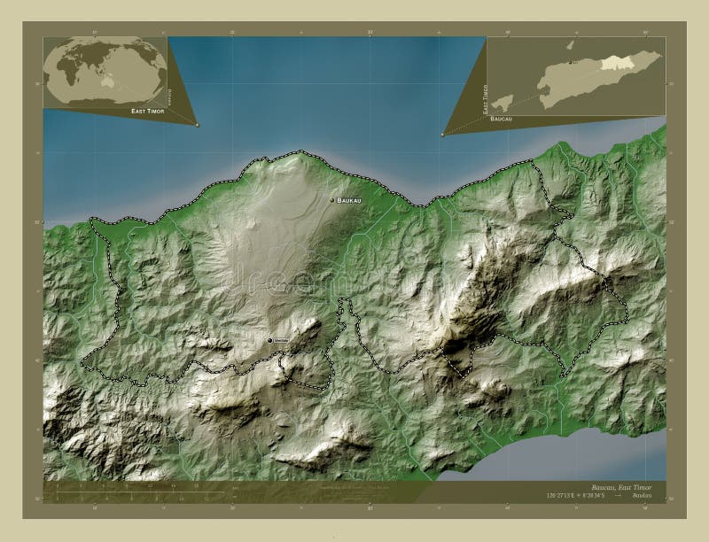 Baucau, East Timor. Wiki. Labelled Points of Cities Stock Image - Image ... Baucau, East Timor. Wiki. Labelled Points of Cities Stock Image - Image ...