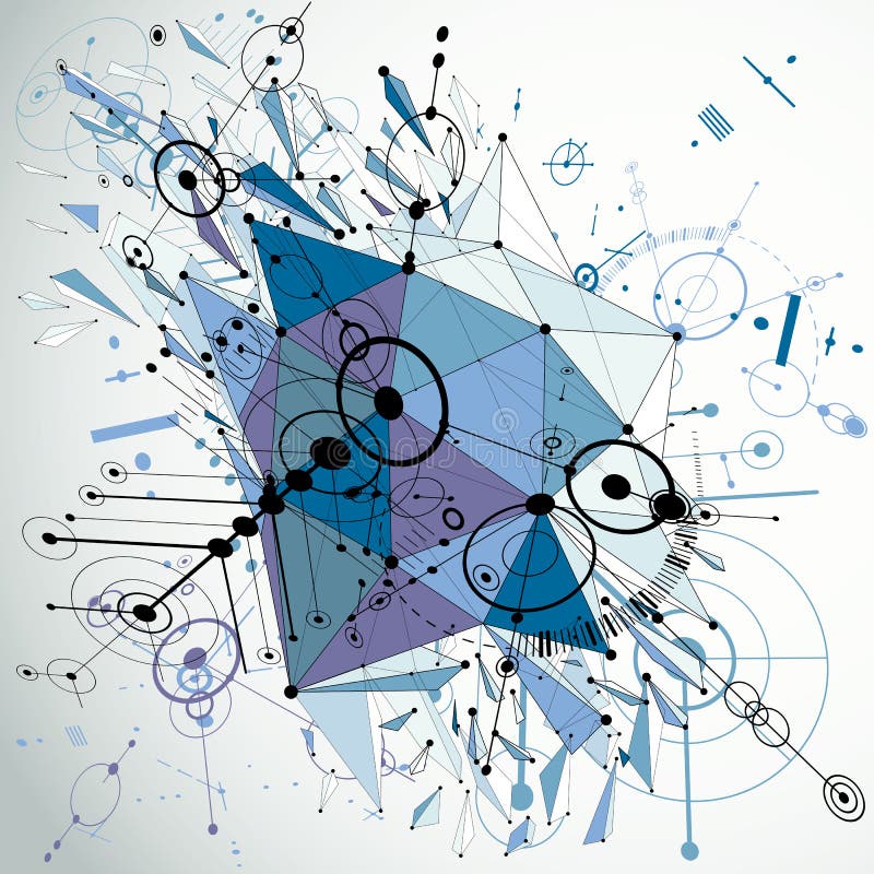 Bauhaus Art 3d Composition with Low Poly Deformed Object, Perspective ...