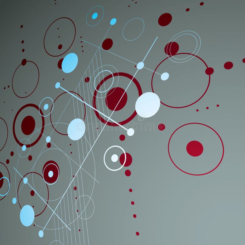 Bauhaus Art Dimensional Composition, Perspective Red Modular Vector ...