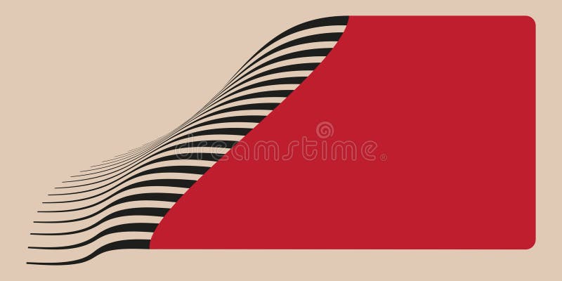 Bauhaus Design, Red Rectangle with Black and White Stripes Stock ...