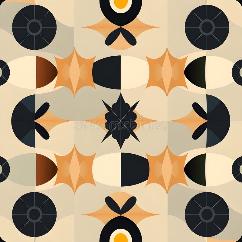 Bauhaus-inspired Geometric Textile with Vibrant Curves, Angles, Bold ...