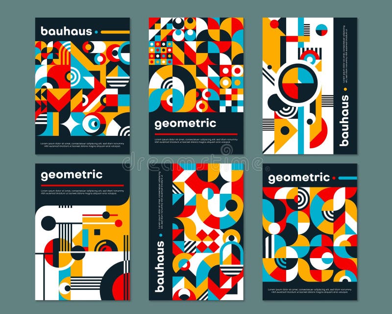 Posters with Geometric Shapes. Minimal Bauhas Geometry Forms, Modern ...