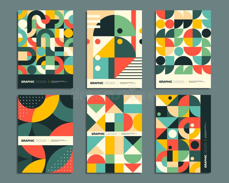 Bauhaus Posters, Simple Geometric Abstract Pattern Stock Illustration ...