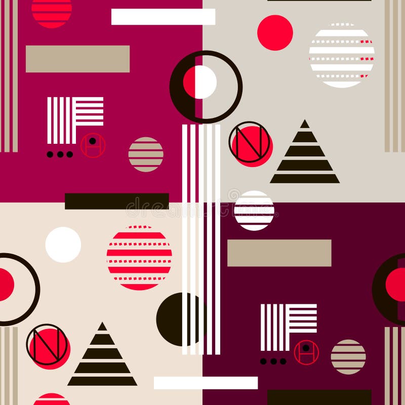 Bauhaus seamless pattern6 stock vector. Illustration of fashion - 124025232