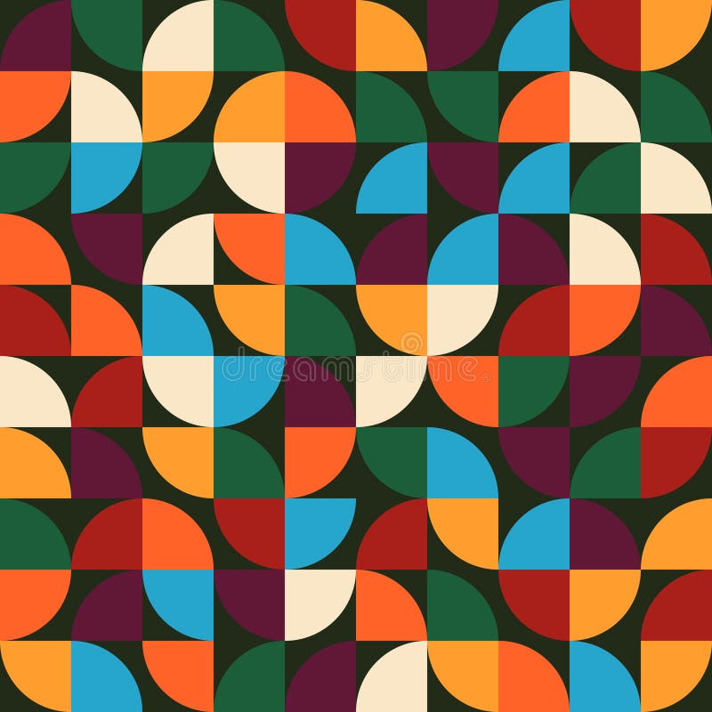 Bauhaus Style Pattern, Simple Figures, Circles, Illustration, Vector ...