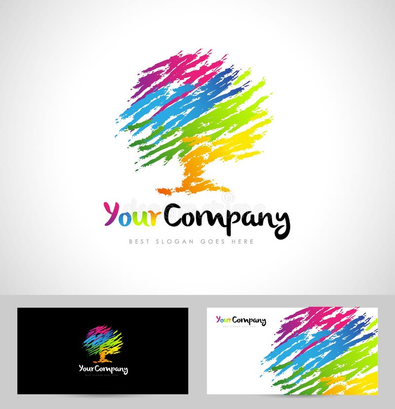 Baum Logo Artistic Brush vektor abbildung. Illustration von baum - 55242726