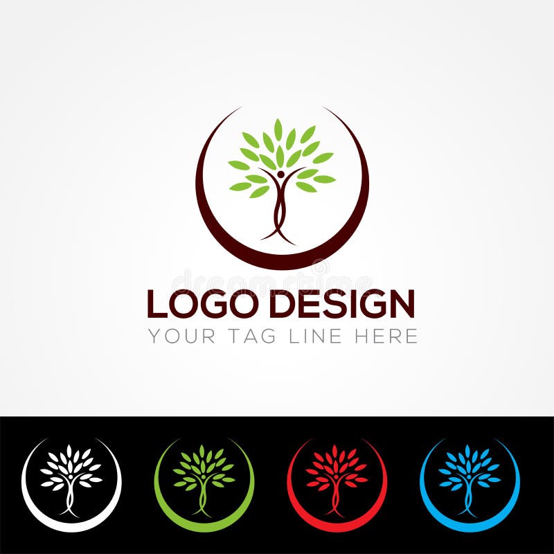 Baum Logo Design, Abstraktes Stammbaum-Logo, Baum Mit Vielen ...