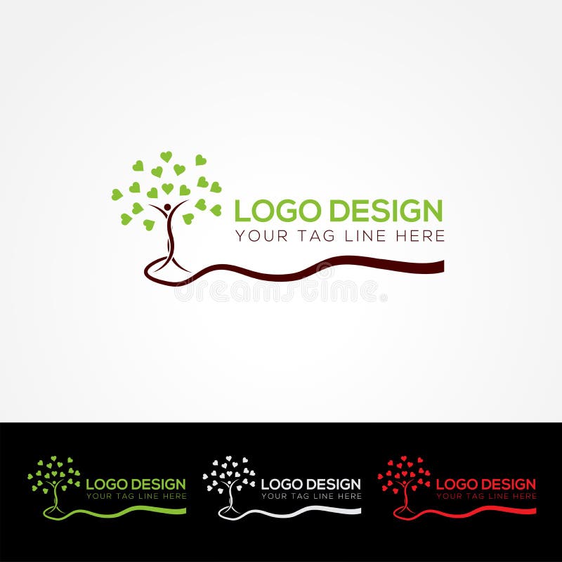 Baum Logo Design, Abstraktes Stammbaum-Logo, Baum Mit Vielen ...