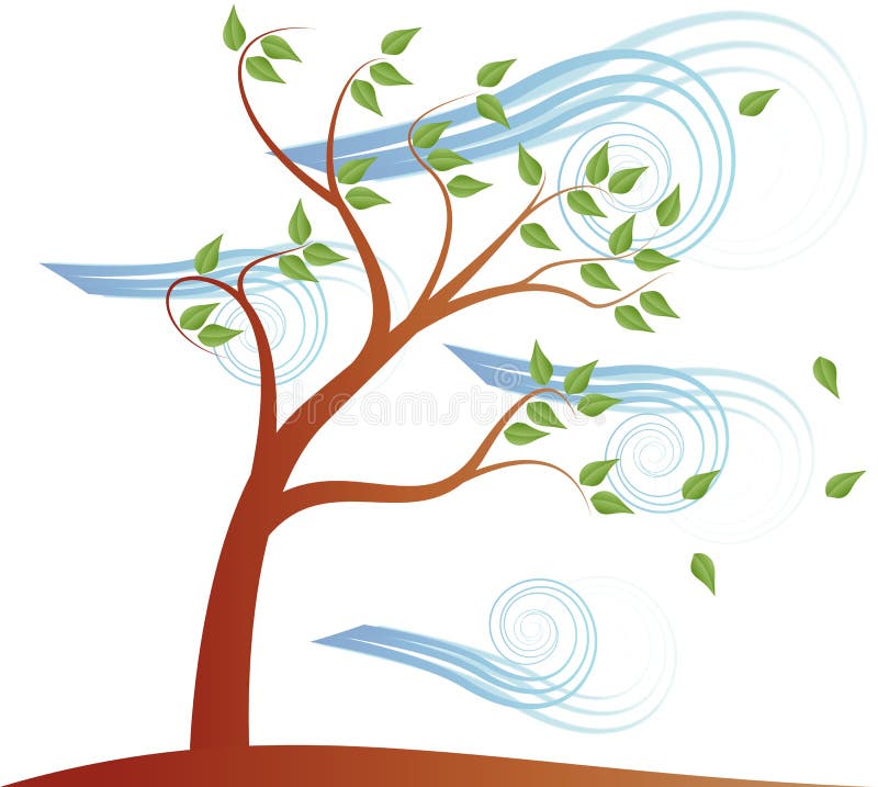 Baum im Wind stock abbildung. Illustration von herbst - 22801411