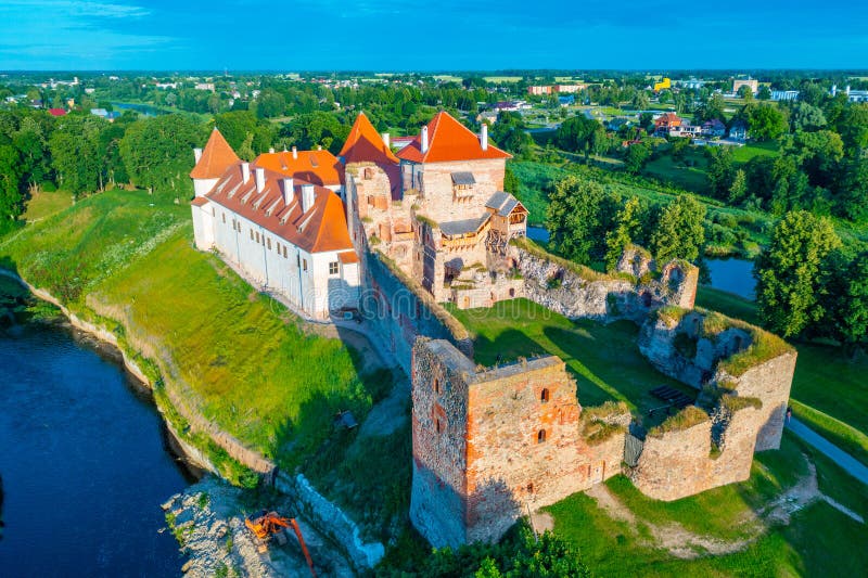 Bauska Castle Museum in Latvia Stock Photo - Image of wall, stronghold ...