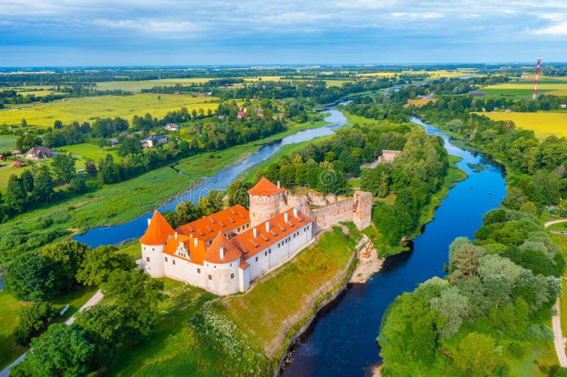 Bauska Castle Museum in Latvia Stock Image - Image of livonia, brick ...