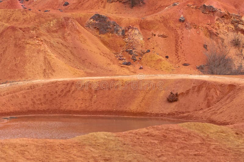 Bauxite Mine Raw Bauxite on Surface Stock Photo - Image of iron ...