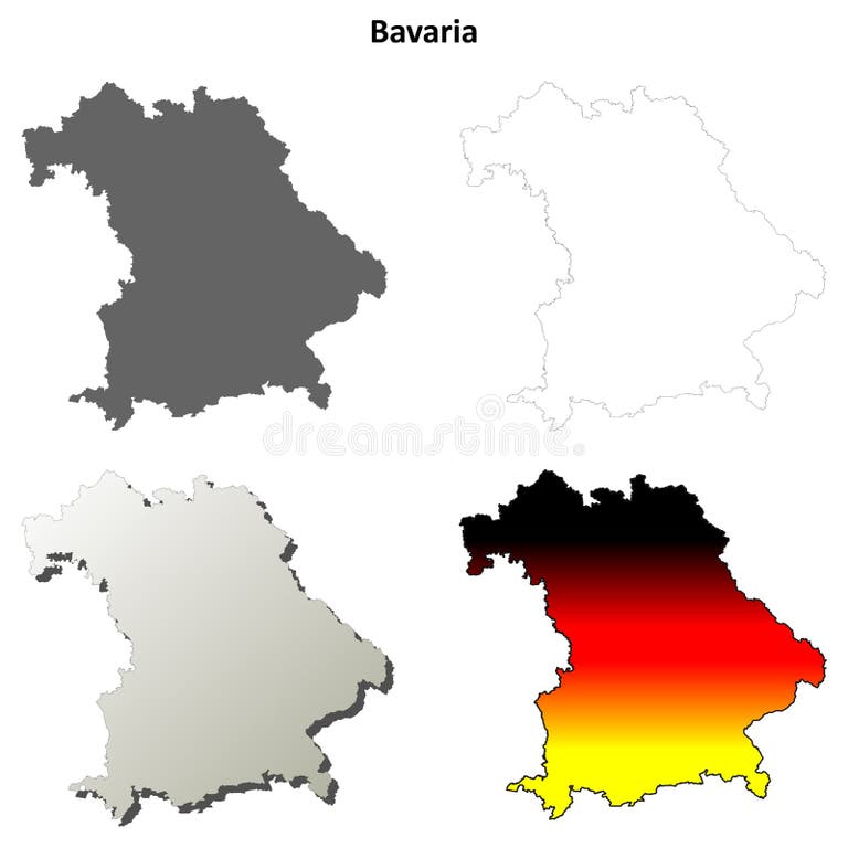 Bavaria outline map set stock vector. Illustration of deutschland ...