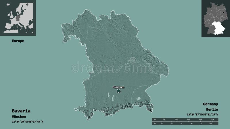 Bavaria, State of Germany,. Previews. Administrative Stock Illustration ...