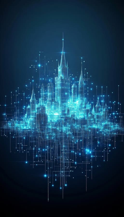 Bavarian Castle Digital Network, Modern Technology History Concept ...