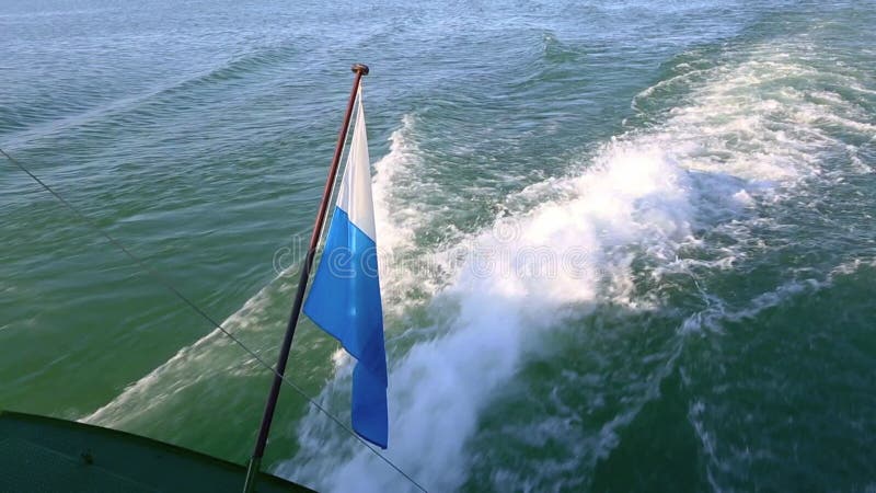 Bavarian Flag Behind a Steam Boat Stock Footage - Video of wind, lake ...