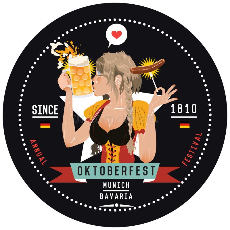 Bavarian Girl. Vector Illustration Decorative Design Stock Vector ...