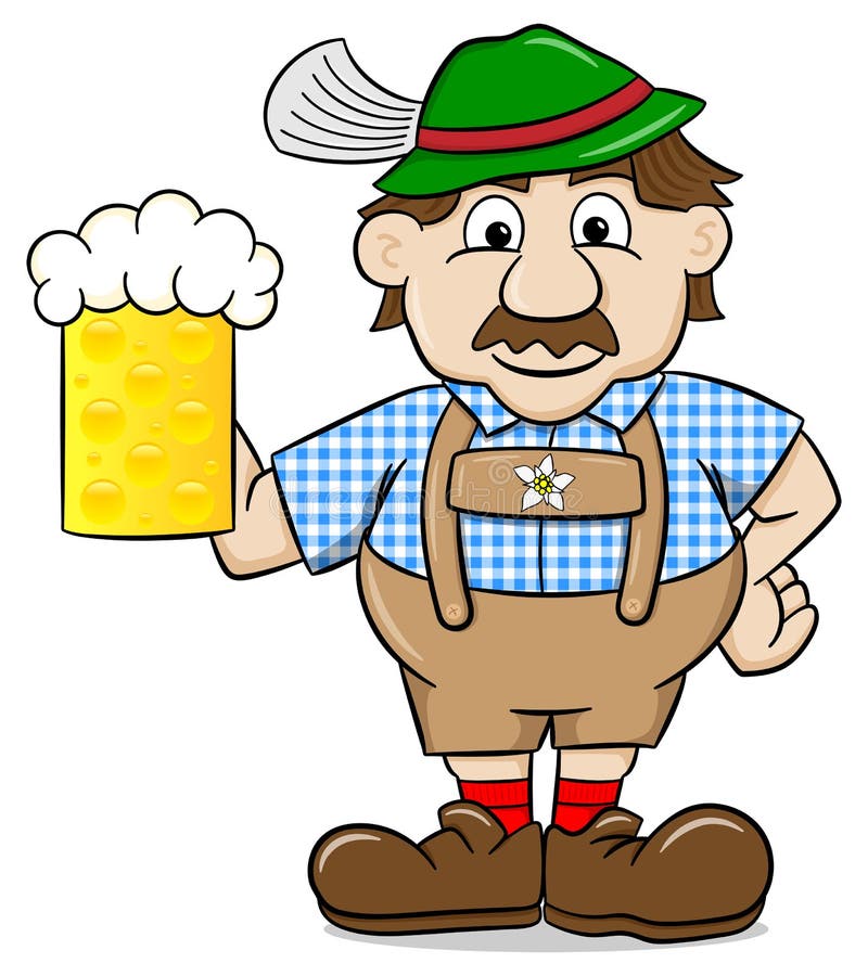 Bavarian in Leather Pants with Beer Mug Stock Vector - Illustration of ...