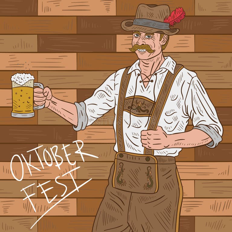 Bavarian Man. Vector Illustration Decorative Design Stock Vector ...