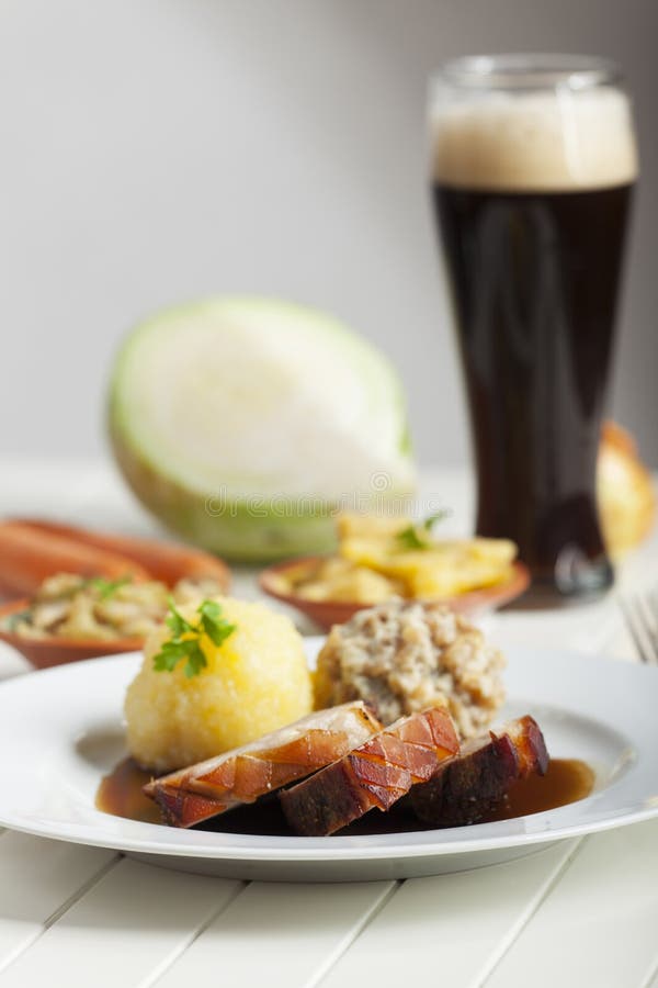 Bavarian roasted pork stock image. Image of carrot, food - 47630387