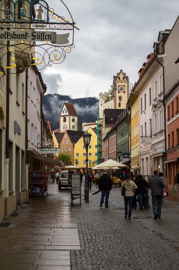 Fussen old town, Germany editorial stock image. Image of city - 114077484