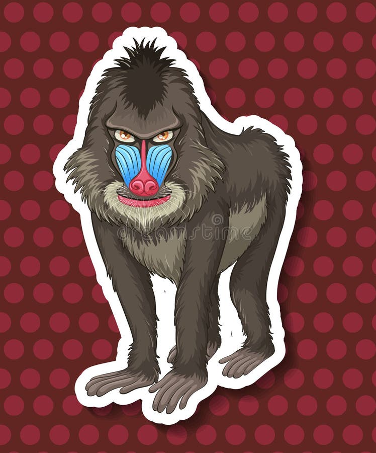 Baviaan Die in Het Bos Leven Vector Illustratie - Illustration of ...