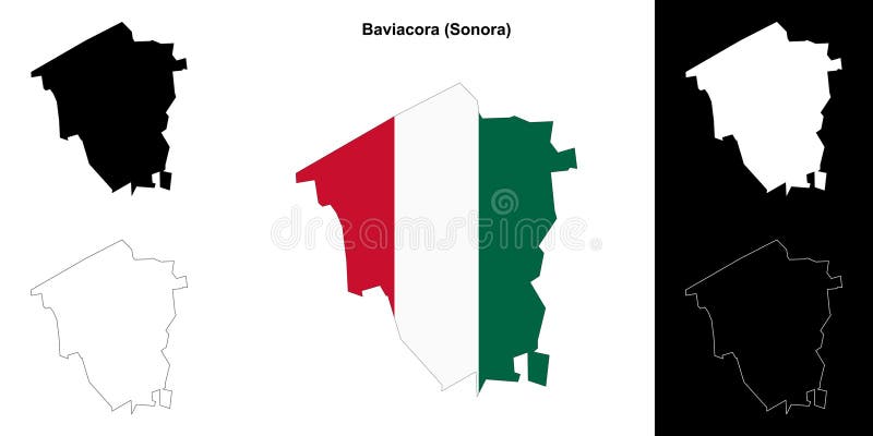 Baviacora outline map stock vector. Illustration of infographics ...