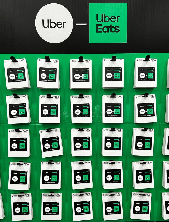 BAXTER, MN - 29 AUG 2024: Display of Uber Eats Gift Cards Stock Image - Image of shopping ...