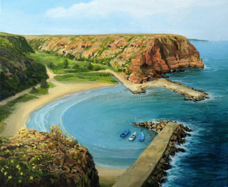 In the Bay stock image. Image of panoramic, cliff, canvas - 26665037