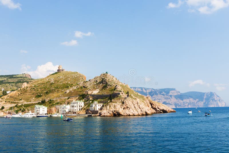 Bay of Balaclava stock photo. Image of tower, coastline - 34264368