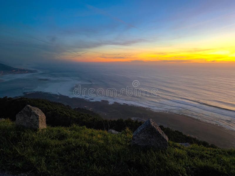 Bay Beach Sunset. Golden Sunset on Beach Stock Image - Image of sunrise ...
