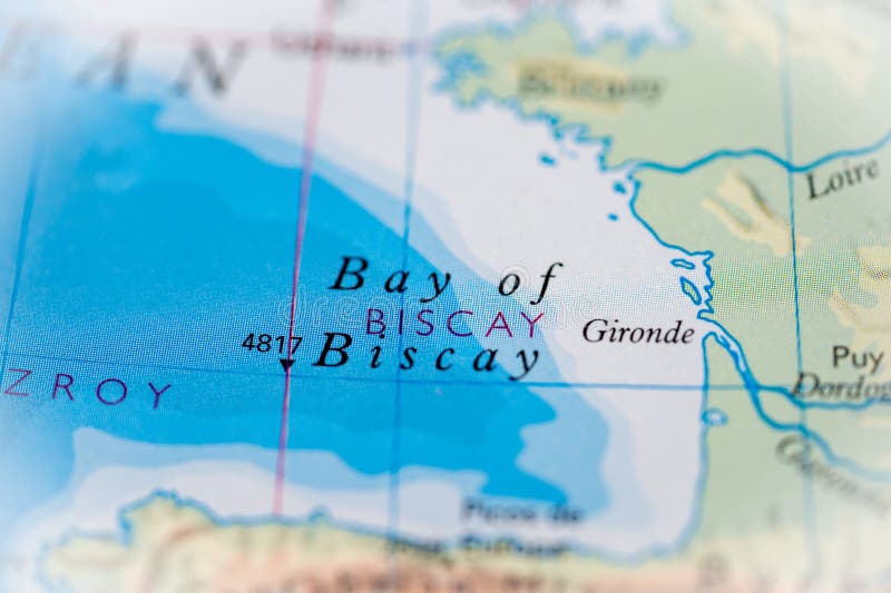 Bay of Biscay Highlighted on a World Map Stock Image - Image of ...