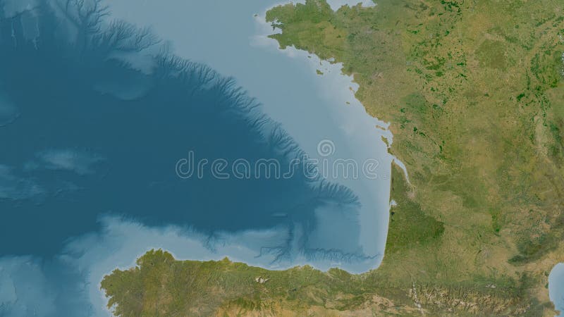 Bay of Biscay. Bounding Box. Satellite Map Stock Illustration ...
